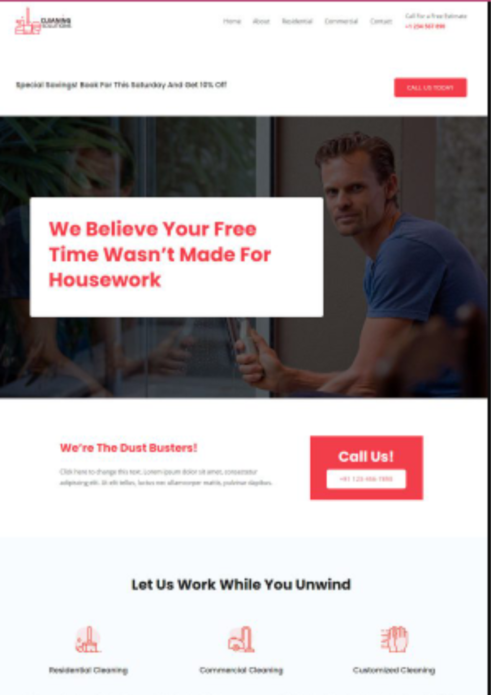 Plantilla web para Servicios de limpieza - Tu Web Fácil